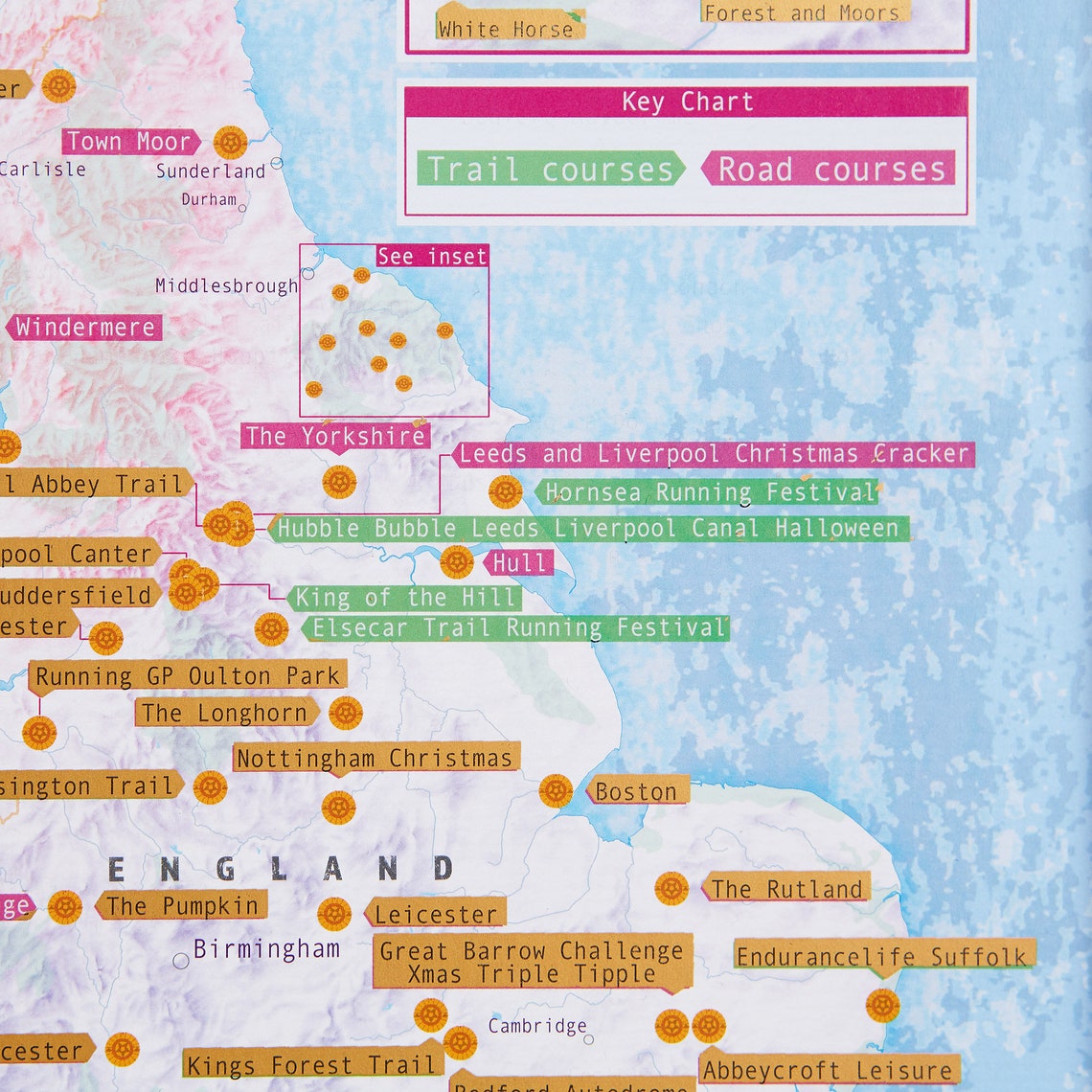 Personalised Scratch off UK and Ireland Marathons Map | Etsy