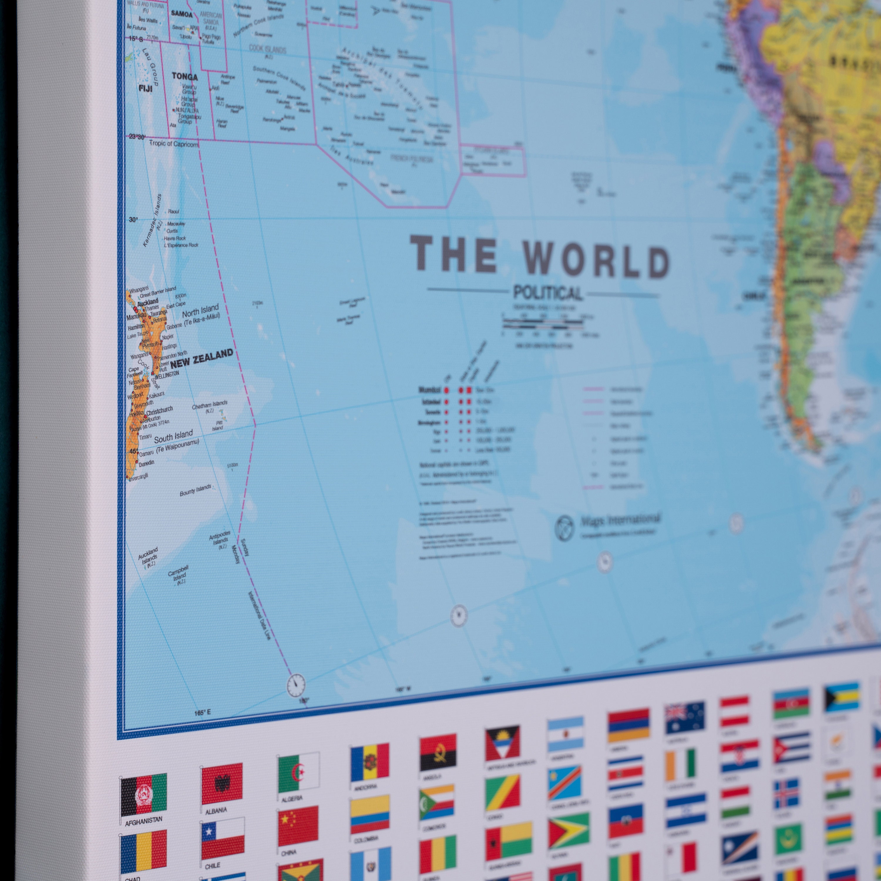 Map of the World Flags Canvas Print - Free Shipping, Gift for Him, Gift ...