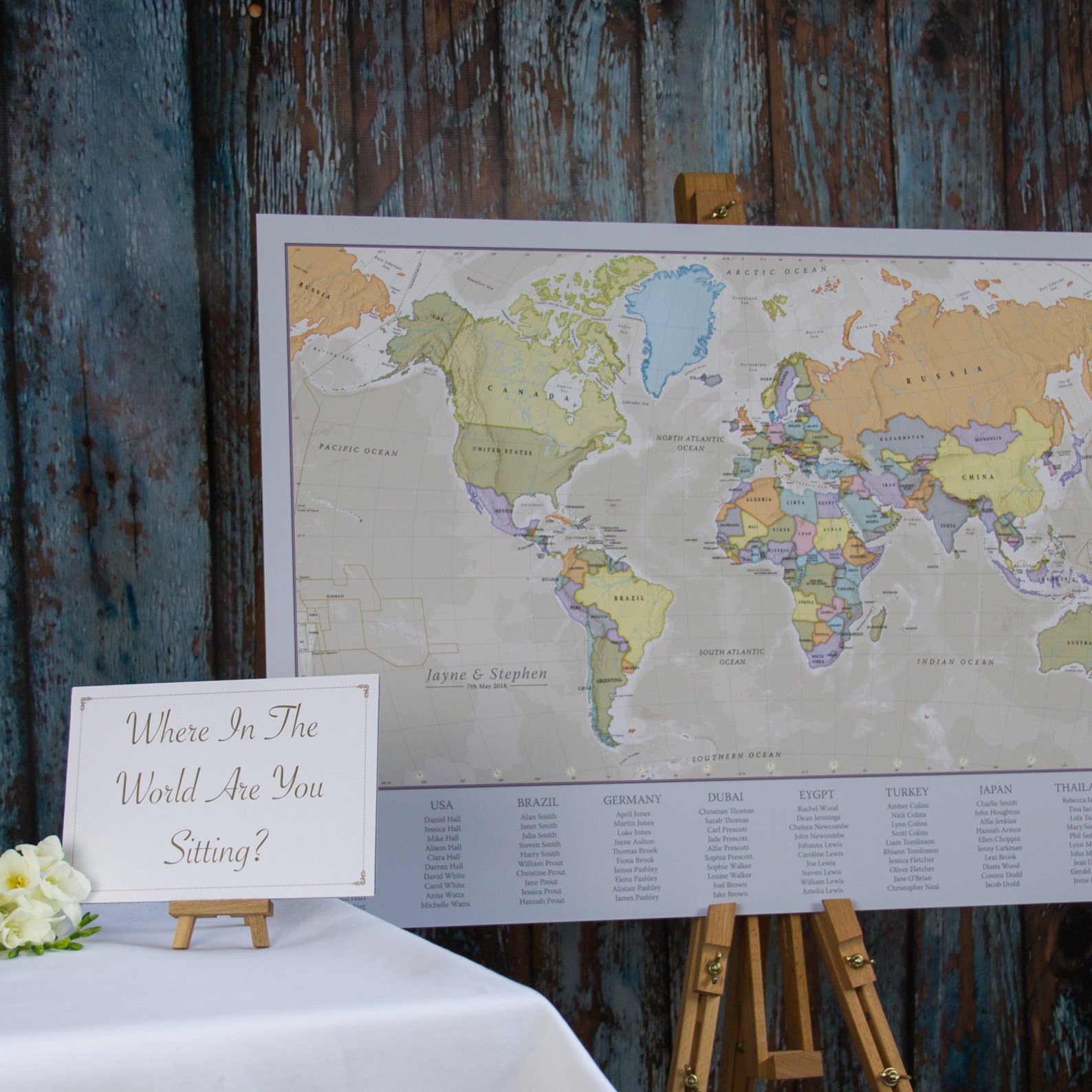Classic World Map Wedding Table Plan World, Table Plan, Gift for Him ...