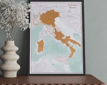 Italy Illustrated Map / Print /wall Art / Travel Gift - Etsy