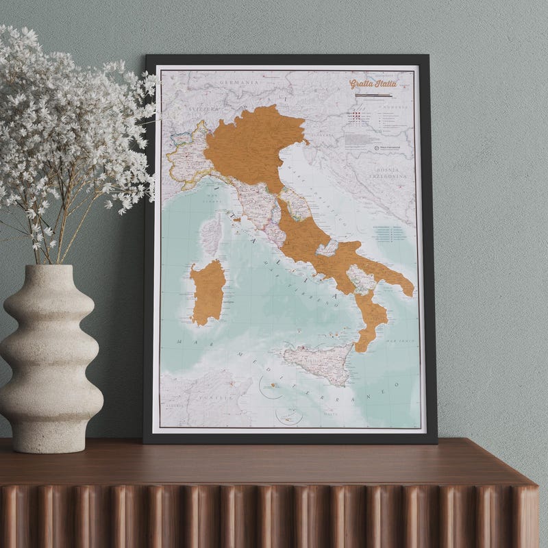 Italy Map Region - Etsy UK