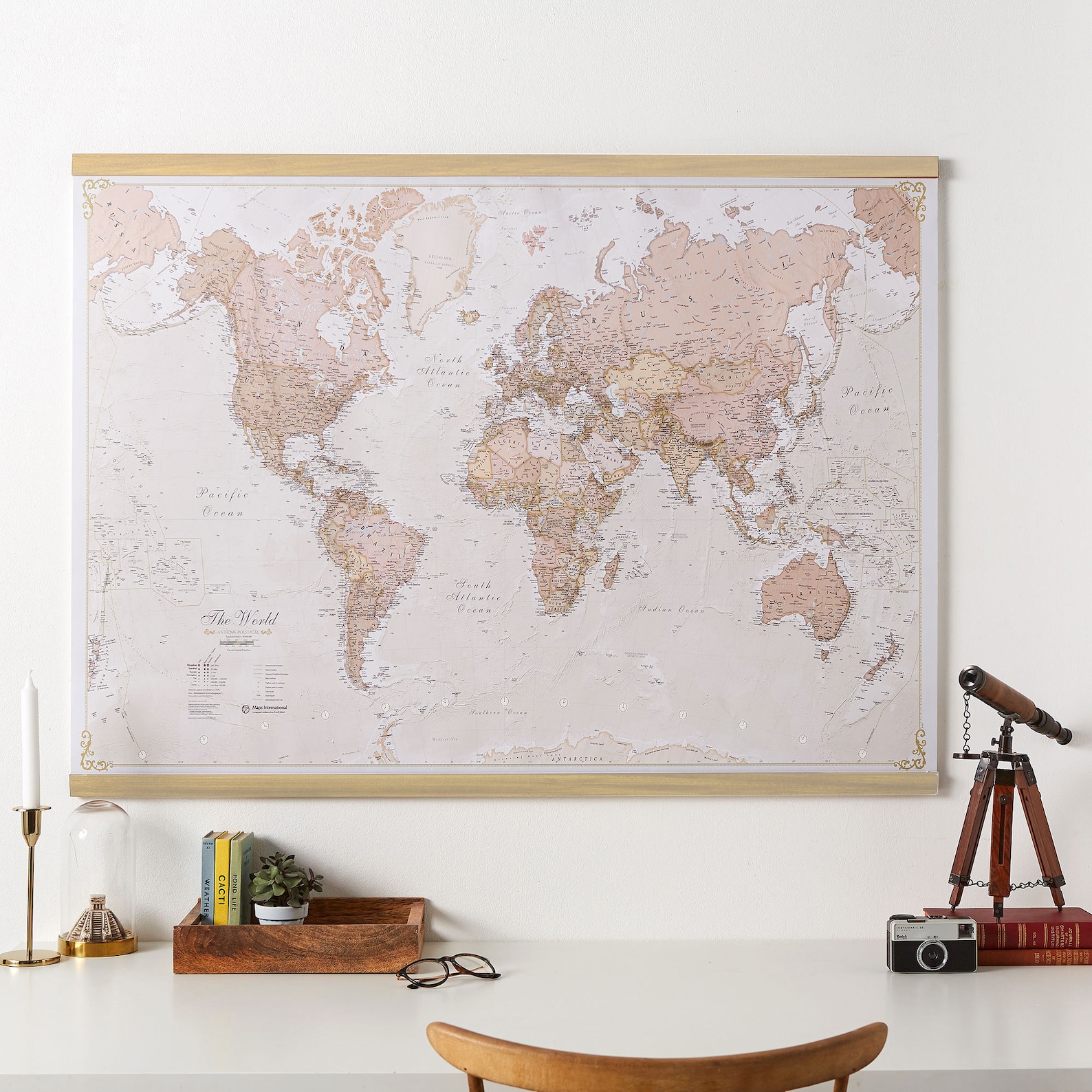 Antique World Map Vintage Map Home Decor Bedroom Living - Etsy UK