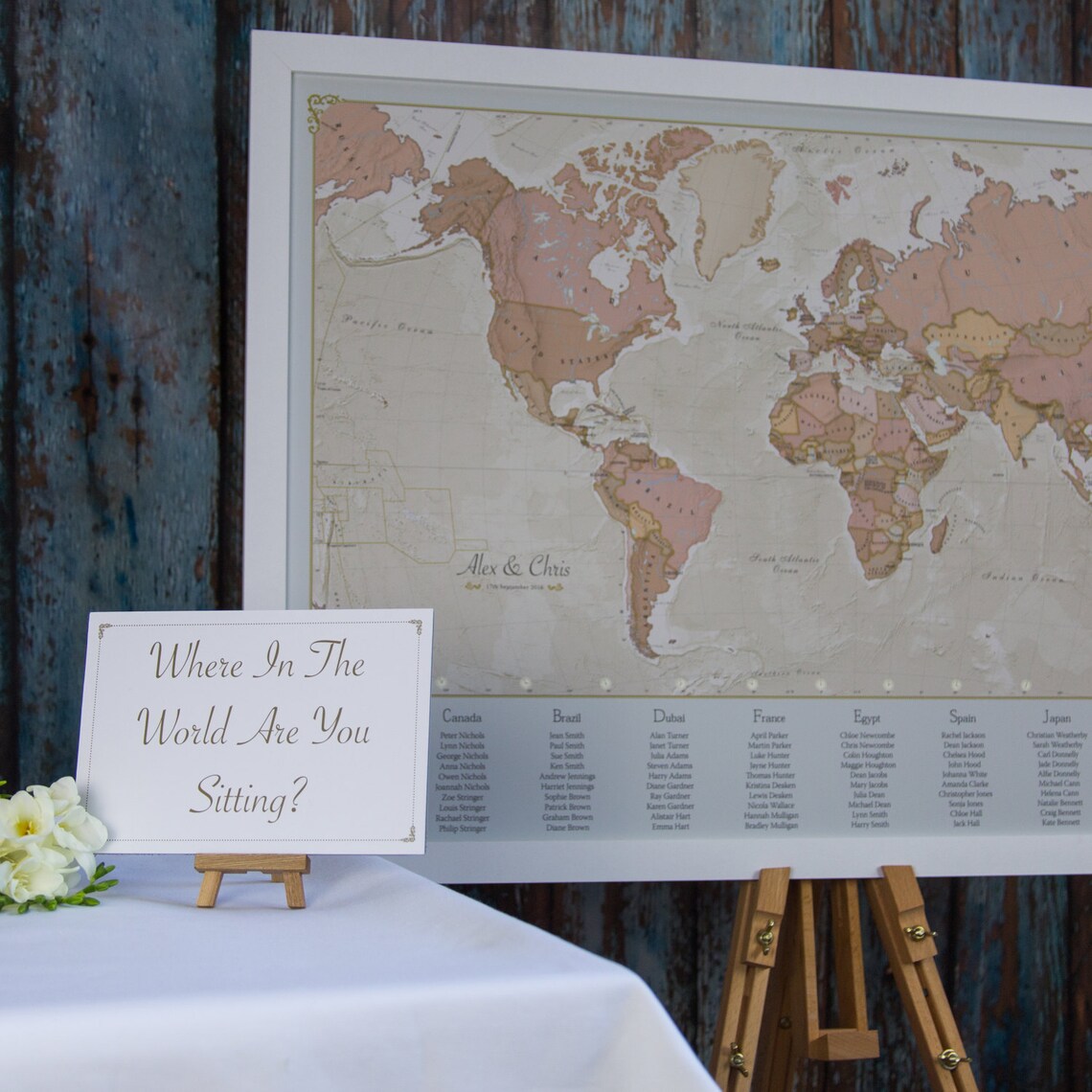 Antique World Map Wedding Table Plan travel map antique | Etsy