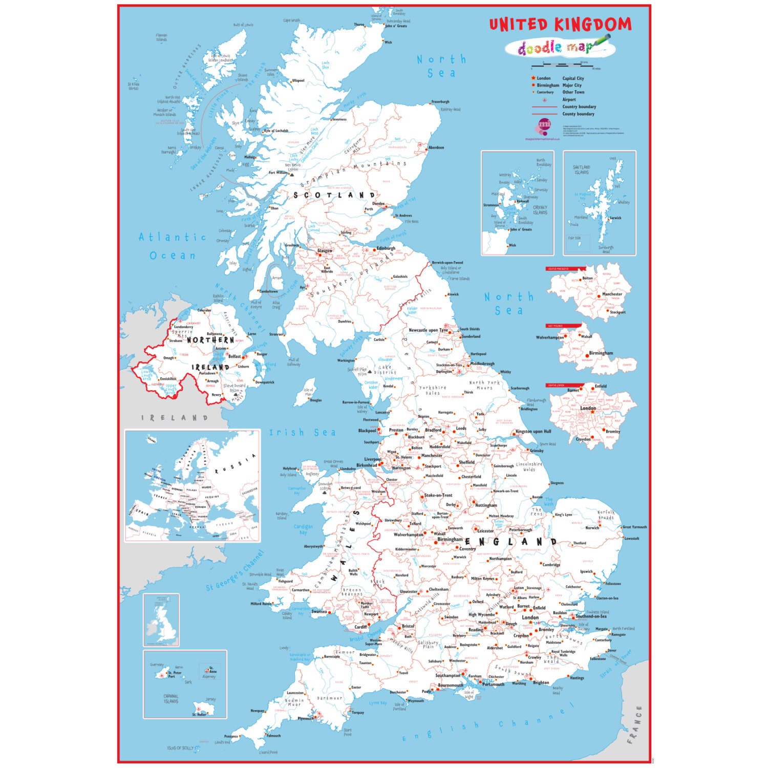 UK Doodle Map Kids Map Map of the Uk Gift for Him Gift for - Etsy UK