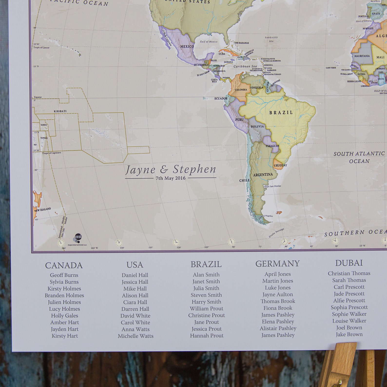 Classic World Map Wedding Table Plan - World, Table Plan, Gift for Him ...