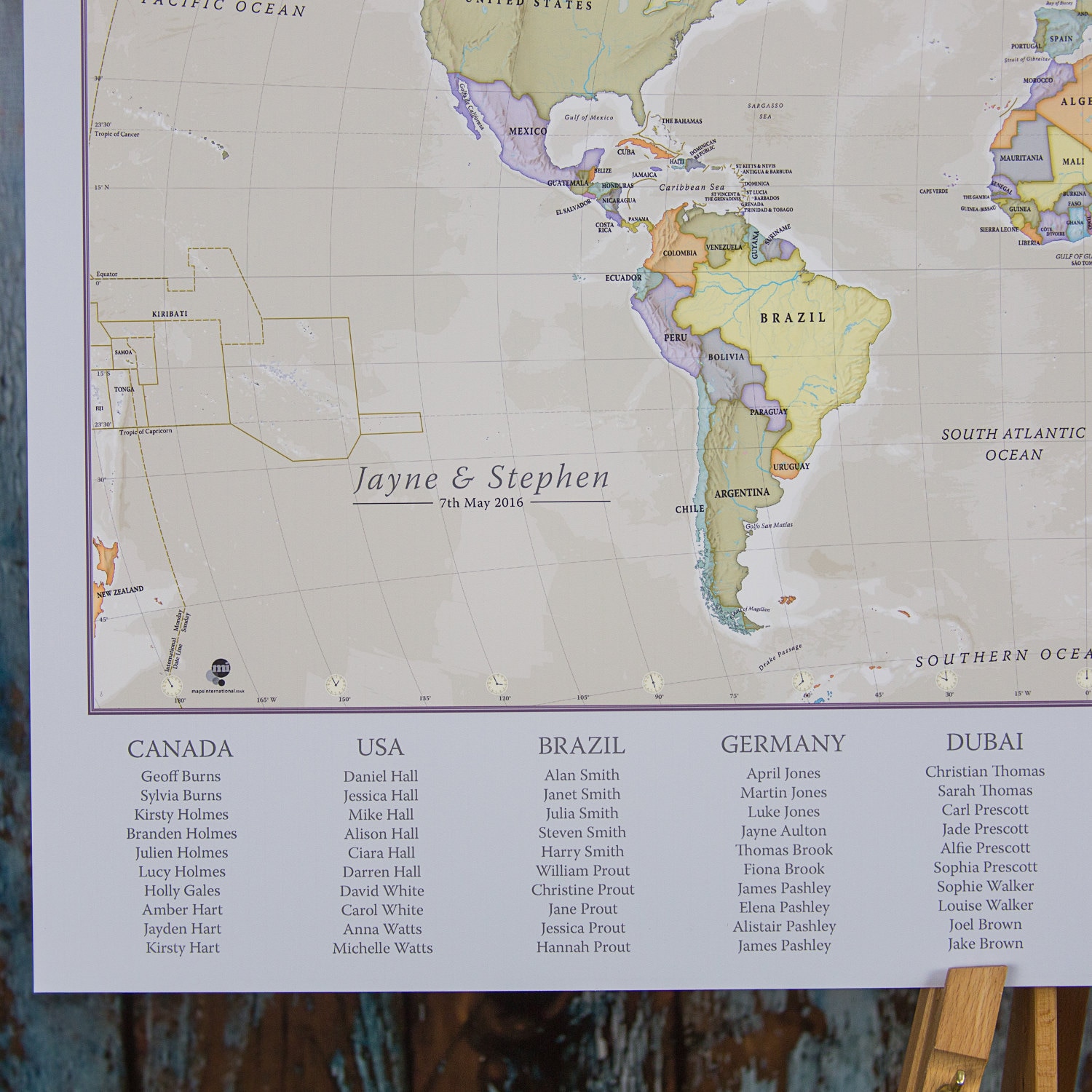 Classic World Map Wedding Table Plan - World, Table Plan, Gift for Him ...
