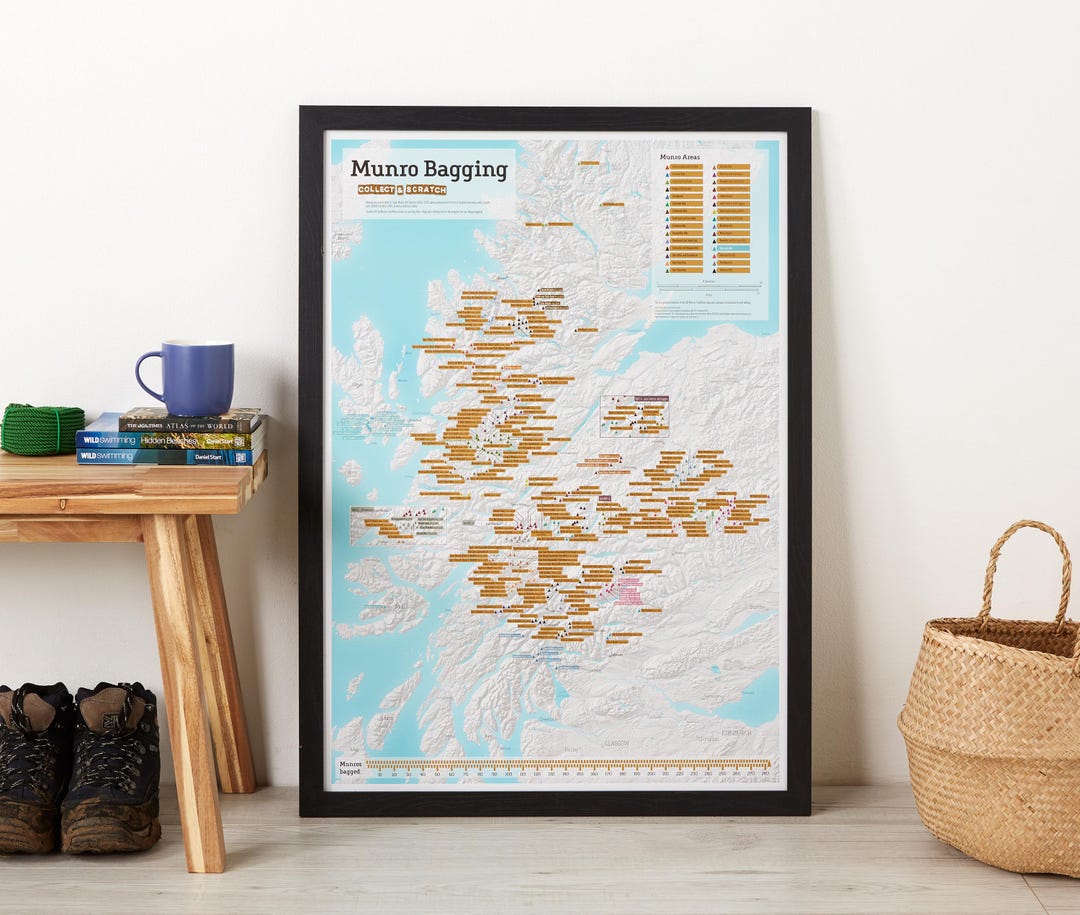 Scratch off Munro Bagging Print - Gift, Gift for Him, Gift for Her ...