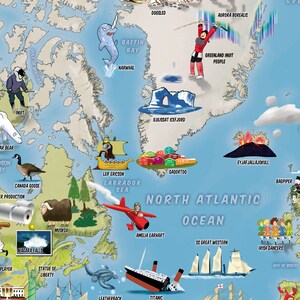 Kids Cartoon Map of the World Wall Map, Map Poster, Kids Map, Bedroom ...