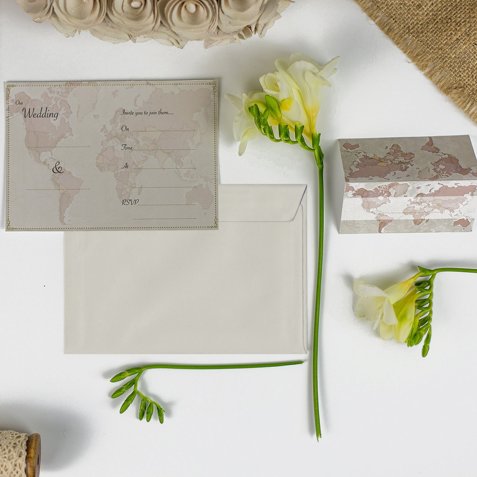 Antique World Map Wedding Invitations Pack of Ten Wedding - Etsy UK