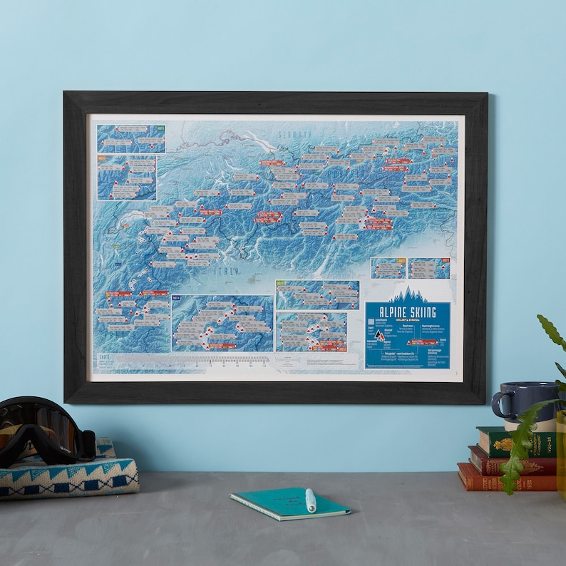 Scratch off Alpine Skiing Print - Poster Gift for Skiers, Ski Gift for ...