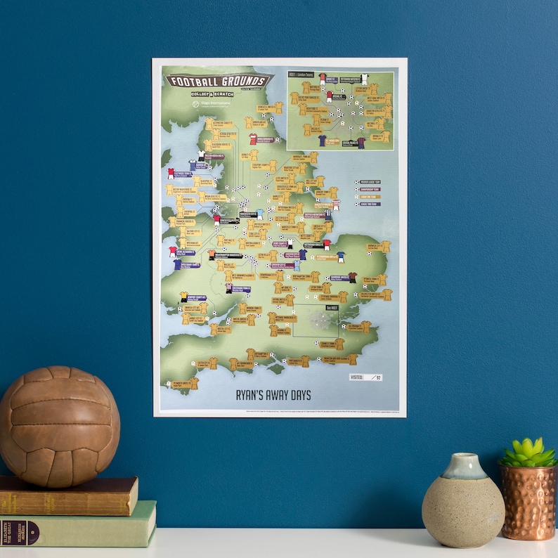Scratch off 92 Football Grounds Print - 2025-2026 Season, Gift for Him ...