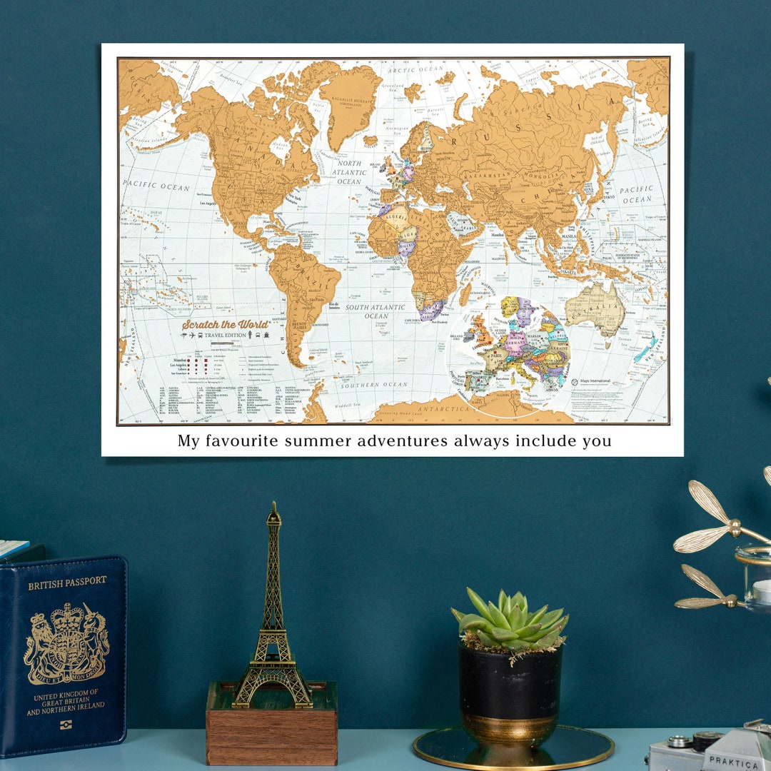 Personalised Scratch the World® Travel Edition Map Print Home, Gift for ...