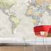 Giant Classic World Map Mural - Home Decor, Push Pin Map, World Map ...