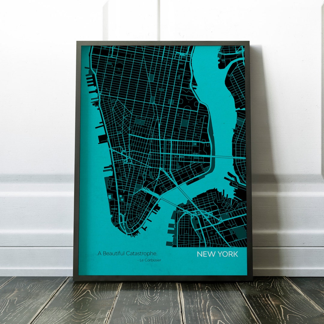Personalised New York City Street Map Print - Gift, Quote, Wall Decor ...