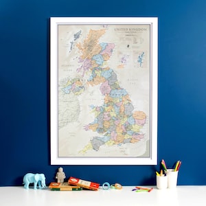 UK Classic Map Poster Art - Wall Decor Print - British Isles Map - Home ...