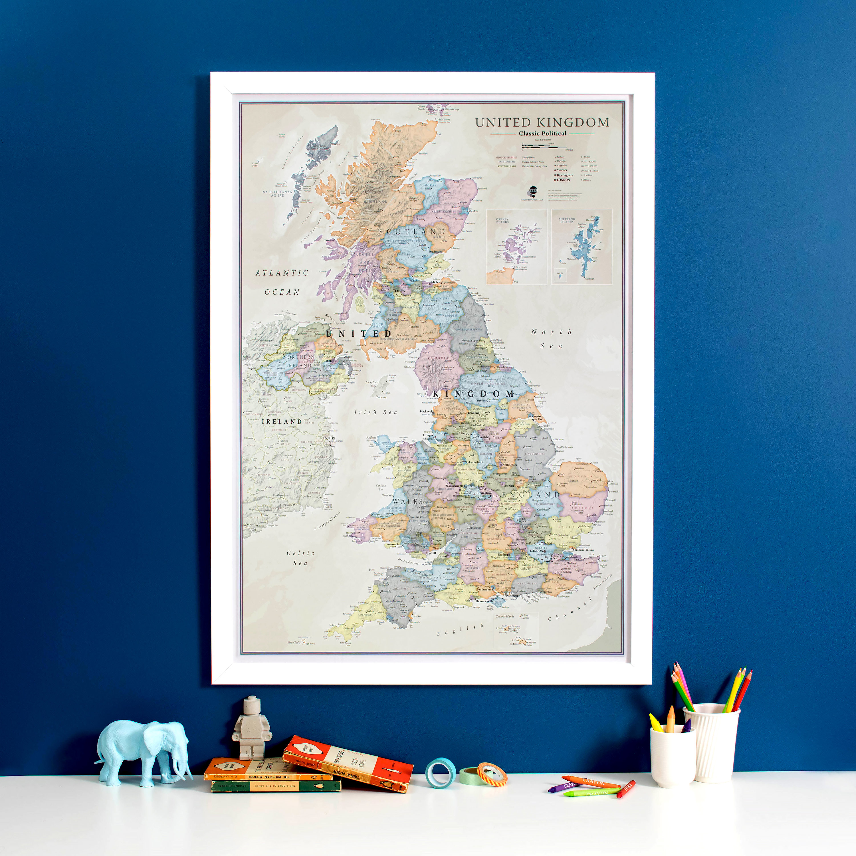 UK Classic Map Poster Art Wall Decor Print British Isles - Etsy UK