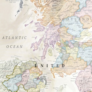 UK Classic Map Poster Art - Wall Decor Print - British Isles Map - Home ...