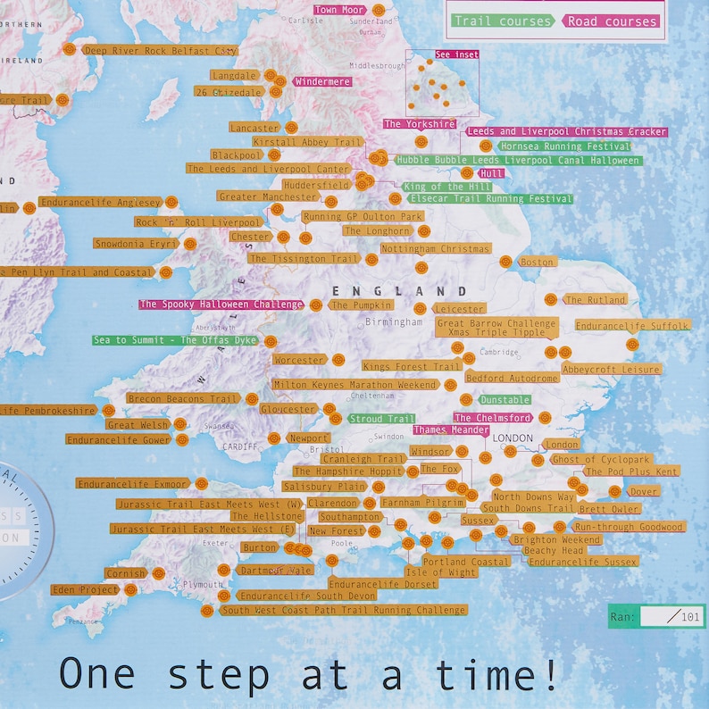 Personalised Scratch off UK and Ireland Marathons Map | Etsy