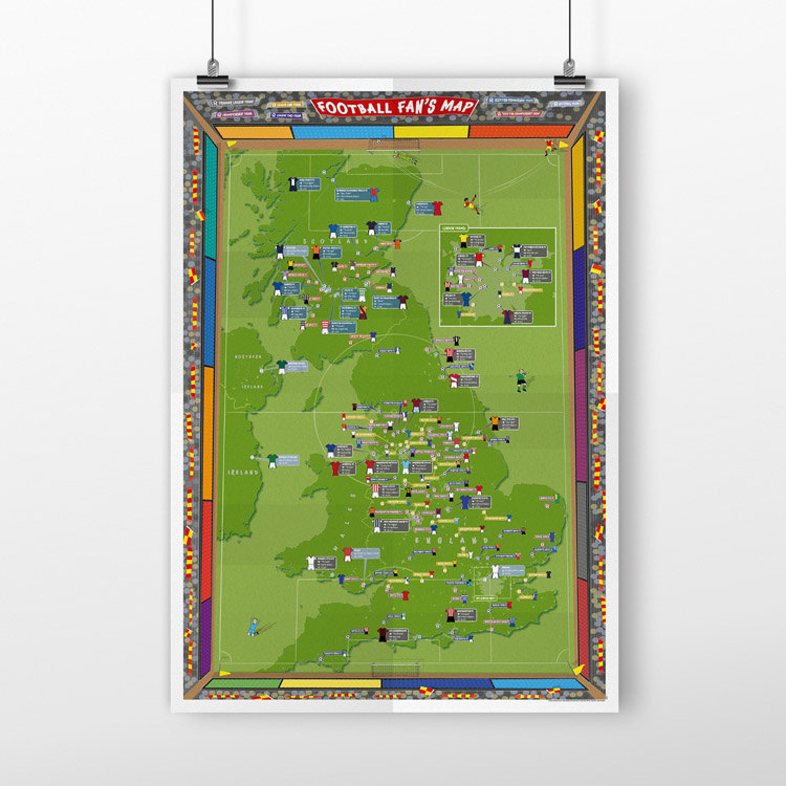 Football Fan's Stadium Map Push Pin Map Gift for Him - Etsy UK