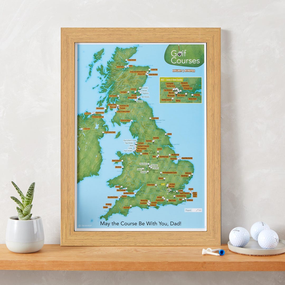 Scratch off UK Golf Courses Print Gift, Gift for Him, Gift for Her ...
