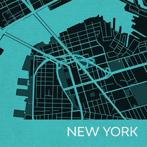 New York City Street Map, Travel Print - Gift, Wall Decor, Travel Map ...