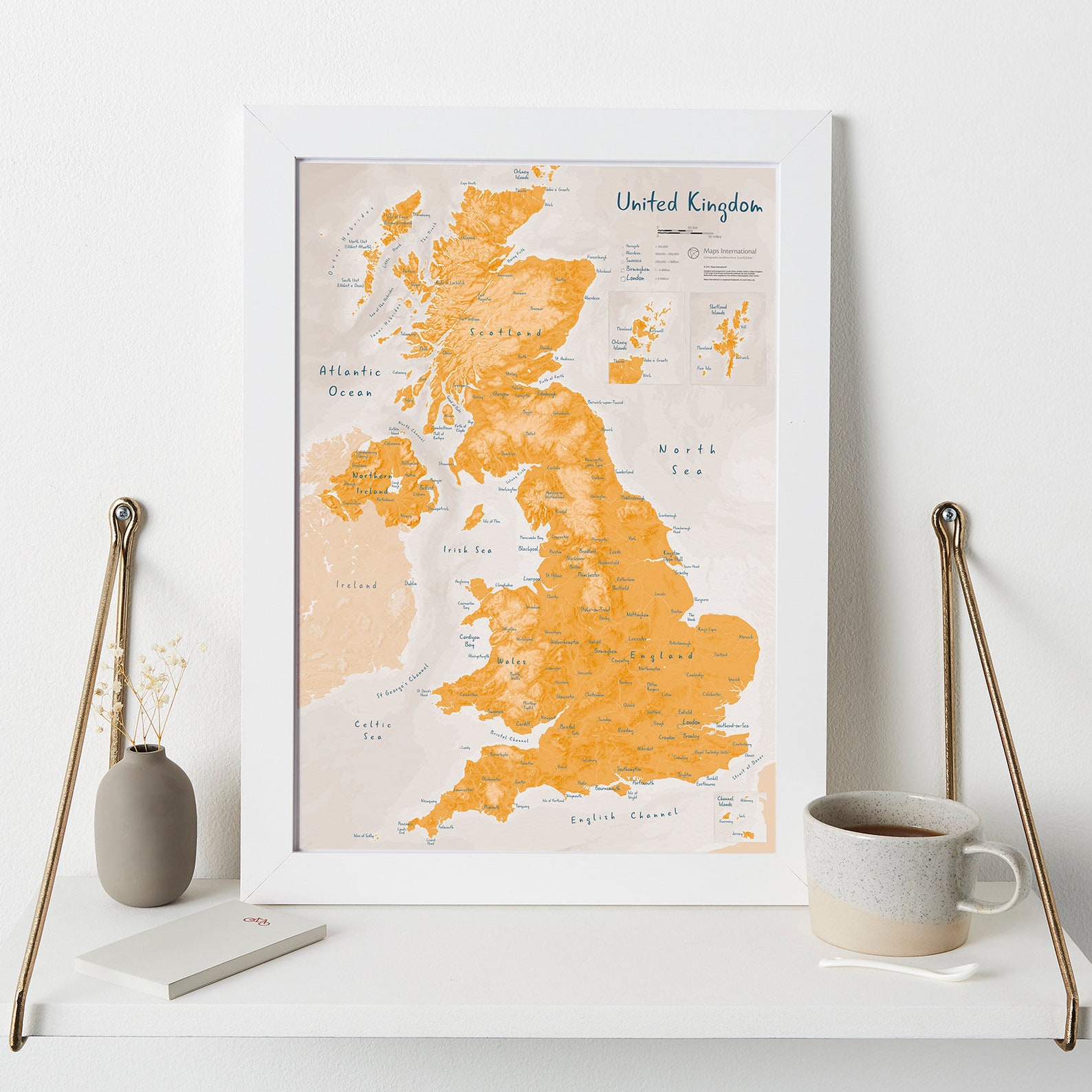 Map of UK Art Print Matt Art Paper UK Push Pin Map Gift - Etsy UK