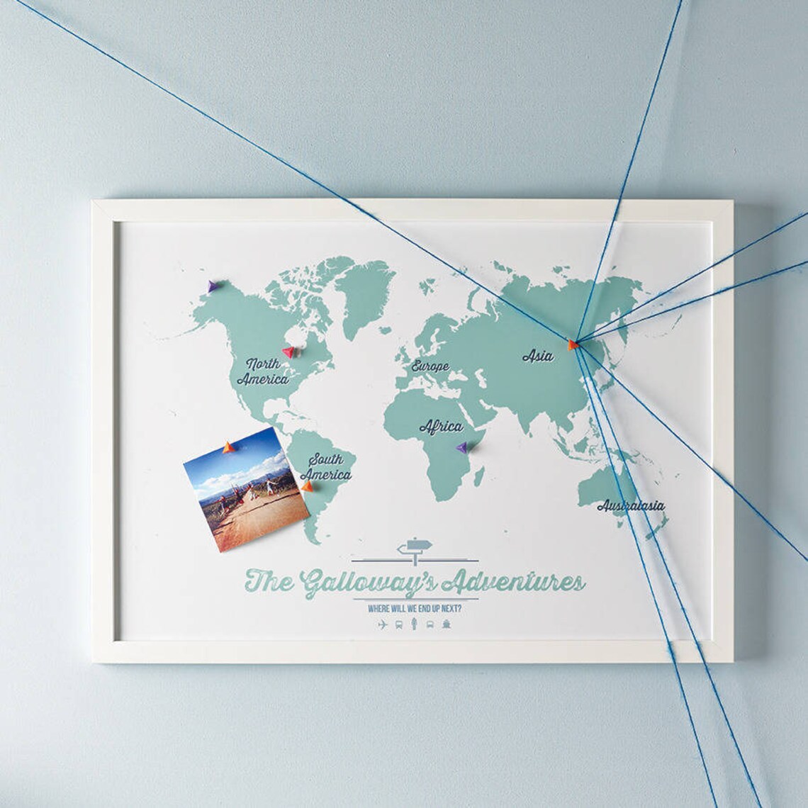 Personalised World Travel Map World Personalisedgiftwall | Etsy UK