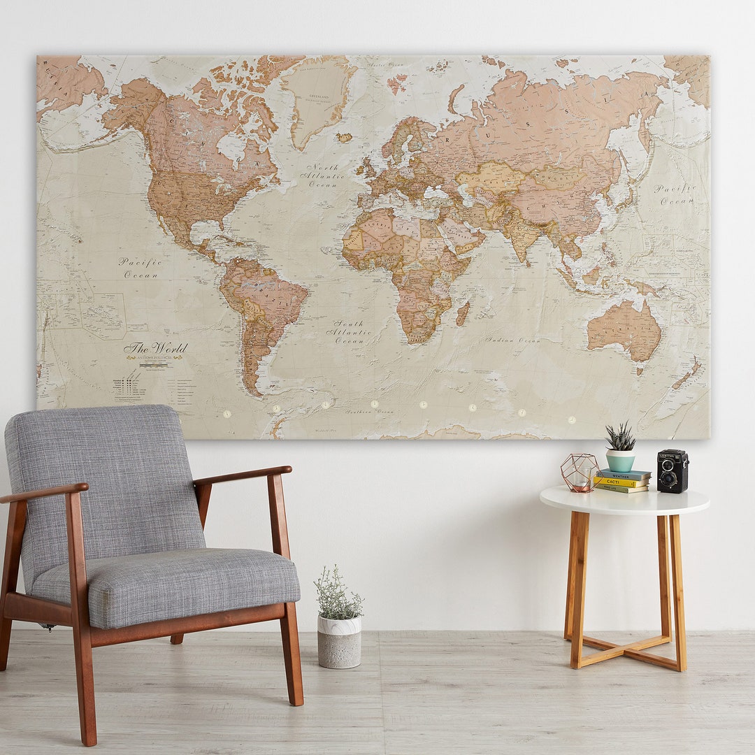 Antique Map of the World Canvas World Map, Home Decor, Wall Hanging ...