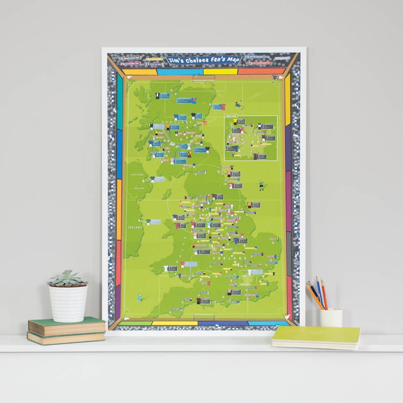 Personalised Football Fan's Stadium Map Gift for Him | Etsy UK