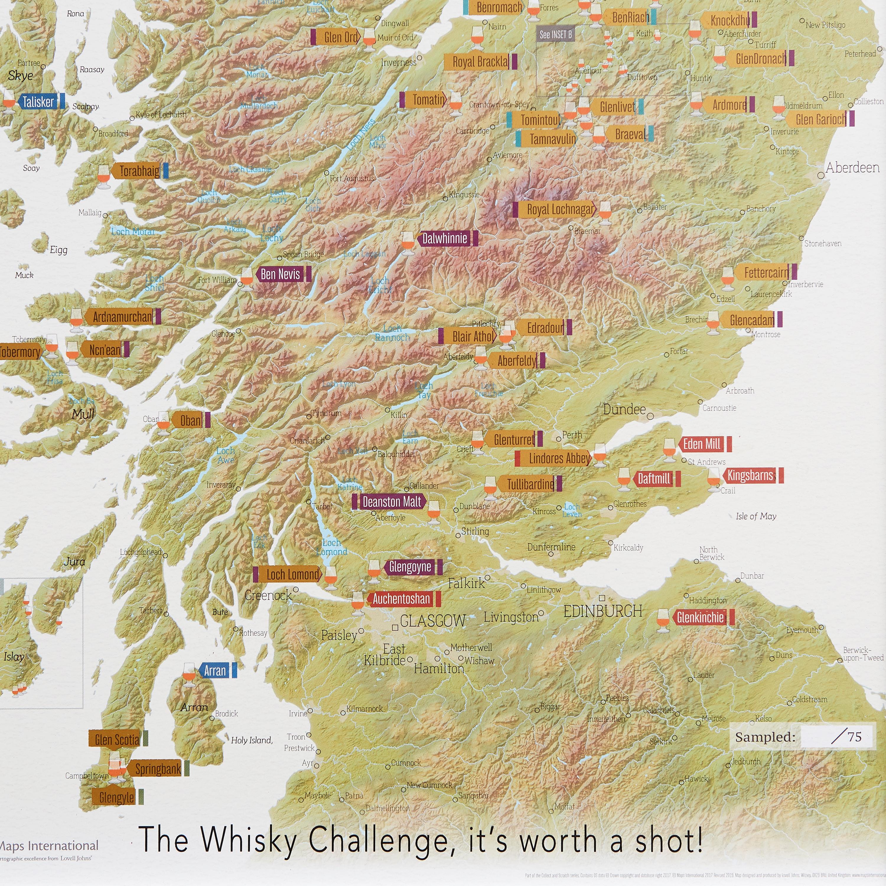 Personalised Scratch off Whisky Distilleries Print - Gift, Gift for Him ...