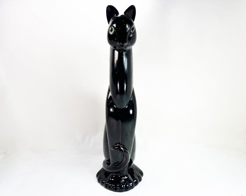 Vintage Royal Haeger Winking Black Cat Figurine Statue Ceramic MCM ...