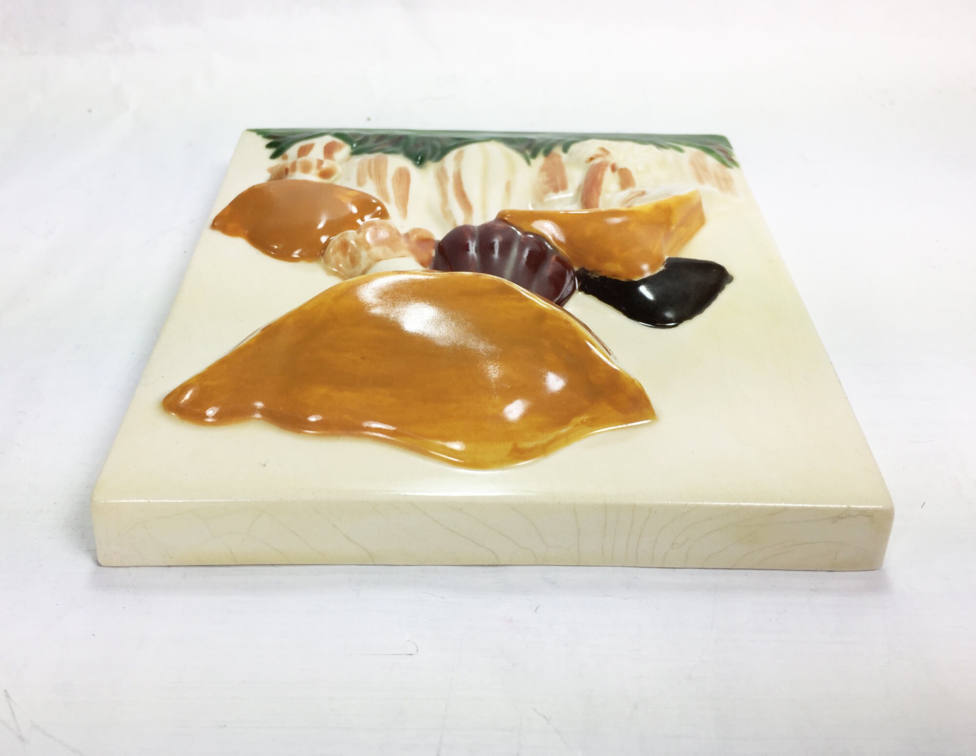 Vintage Mushroom Ceramic Wall Hanging Tile Retro Mycology Mushrooms ...