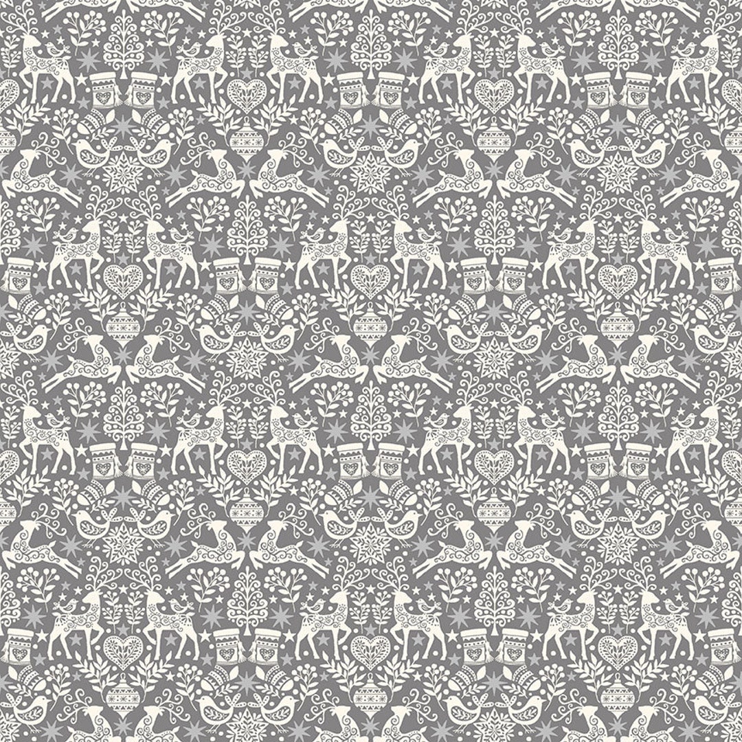 Folk Grey. Scandi Folk Grey. Scandi Fabric Collection From - Etsy UK