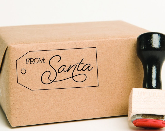 From Santa Rubber Stamp Christmas Stamp Gift Wrap Stamp | Etsy