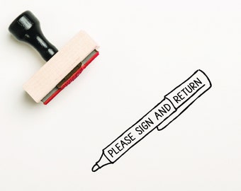 Sign and Return Stamp.Sign and Return Teacher Stamp. Signature | Etsy