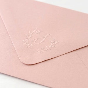 Initial Laurel Embosser Stamp, Initial Embossing Seal, Botanical ...