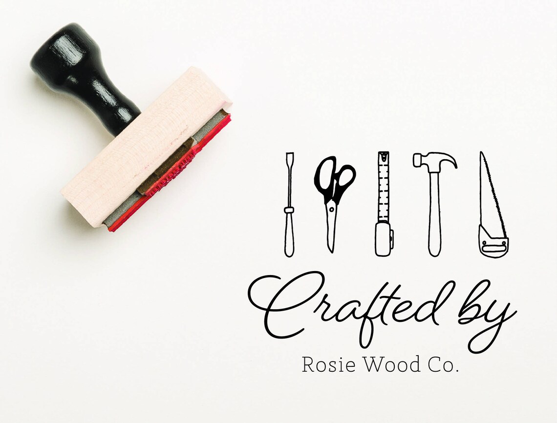 Crafted by Stamp Self Inking Stamp Etsy Shop Name Stamp - Etsy