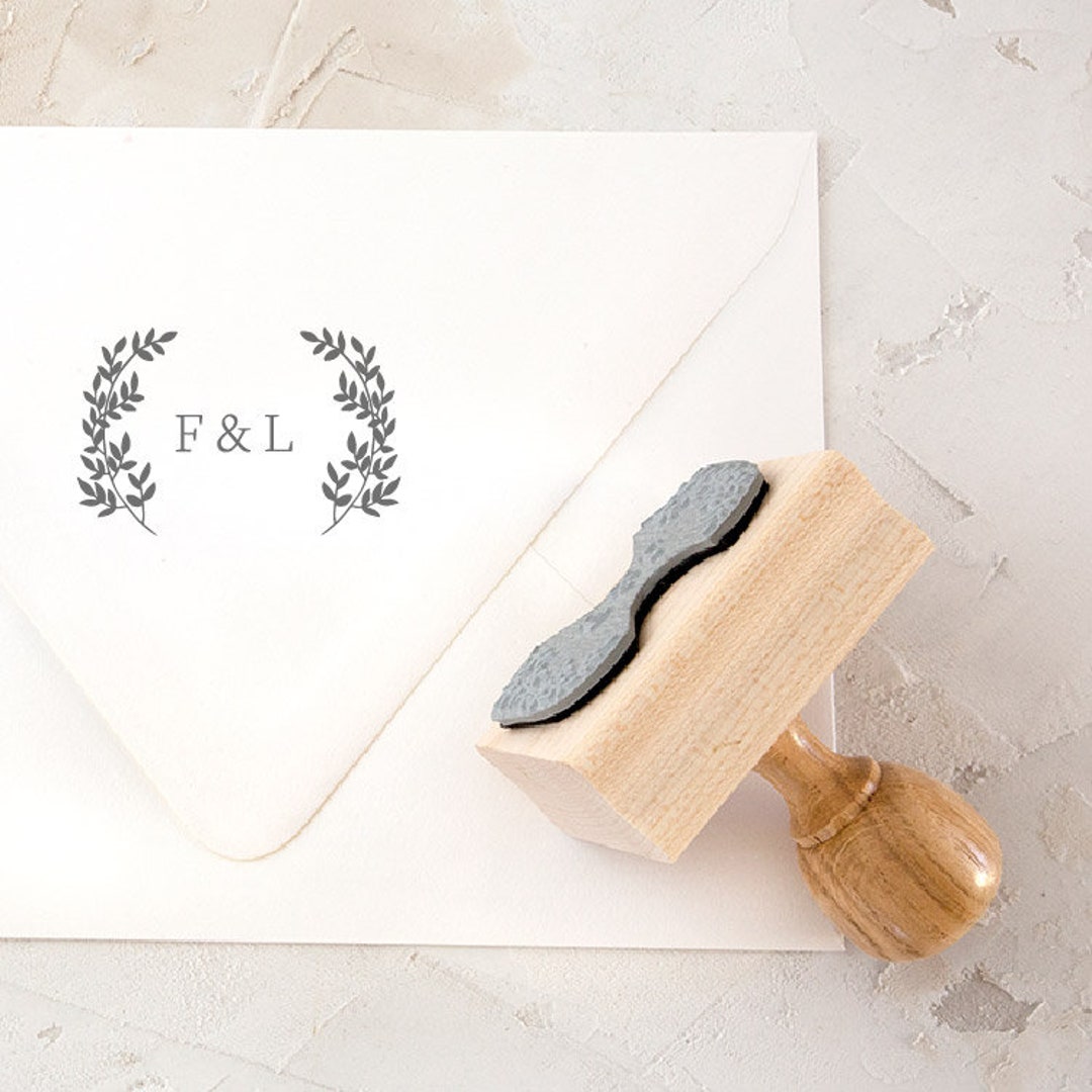 Custom Initials Stamp, Gifts for Her, Custom RSVP Stamp, Custom Rubber ...