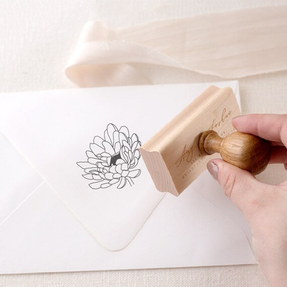 Flower Botanical Stamp Self Inking Stamp Rubber Stamp | Etsy