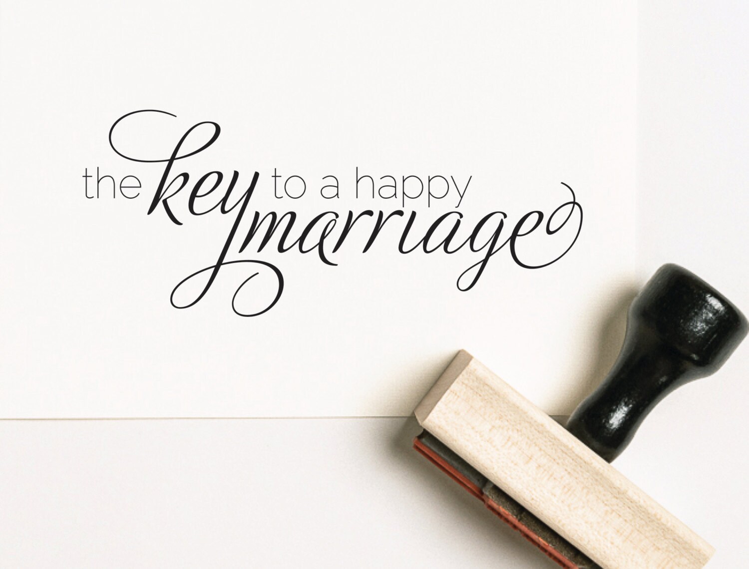 The Key to a Happy Marriage Favor Stamp Happy Marriage Stamp | Etsy