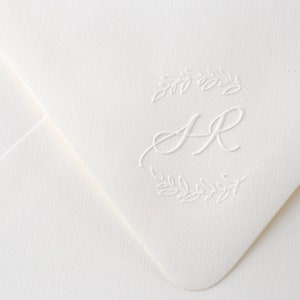 Laurel Monogram Embossing Stamp, Custom Embossing Seal, Personalised ...