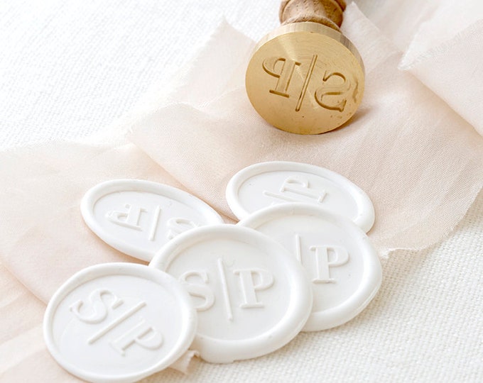 Monogram Wax Seal Stamp, Initials Wax Stamp, Contemporary Seal, Minimal ...