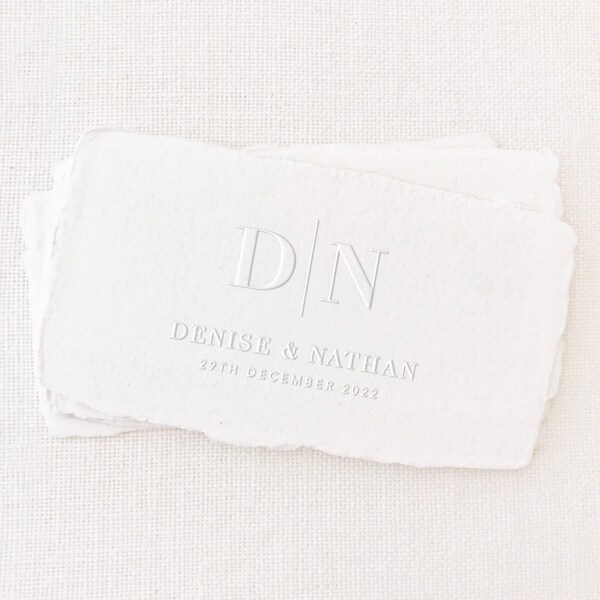 Embossed Name Cards - Etsy