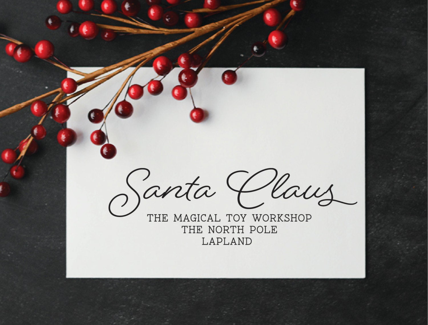 Santa Claus Address Label Stamp Holiday Rubber Stamp | Etsy