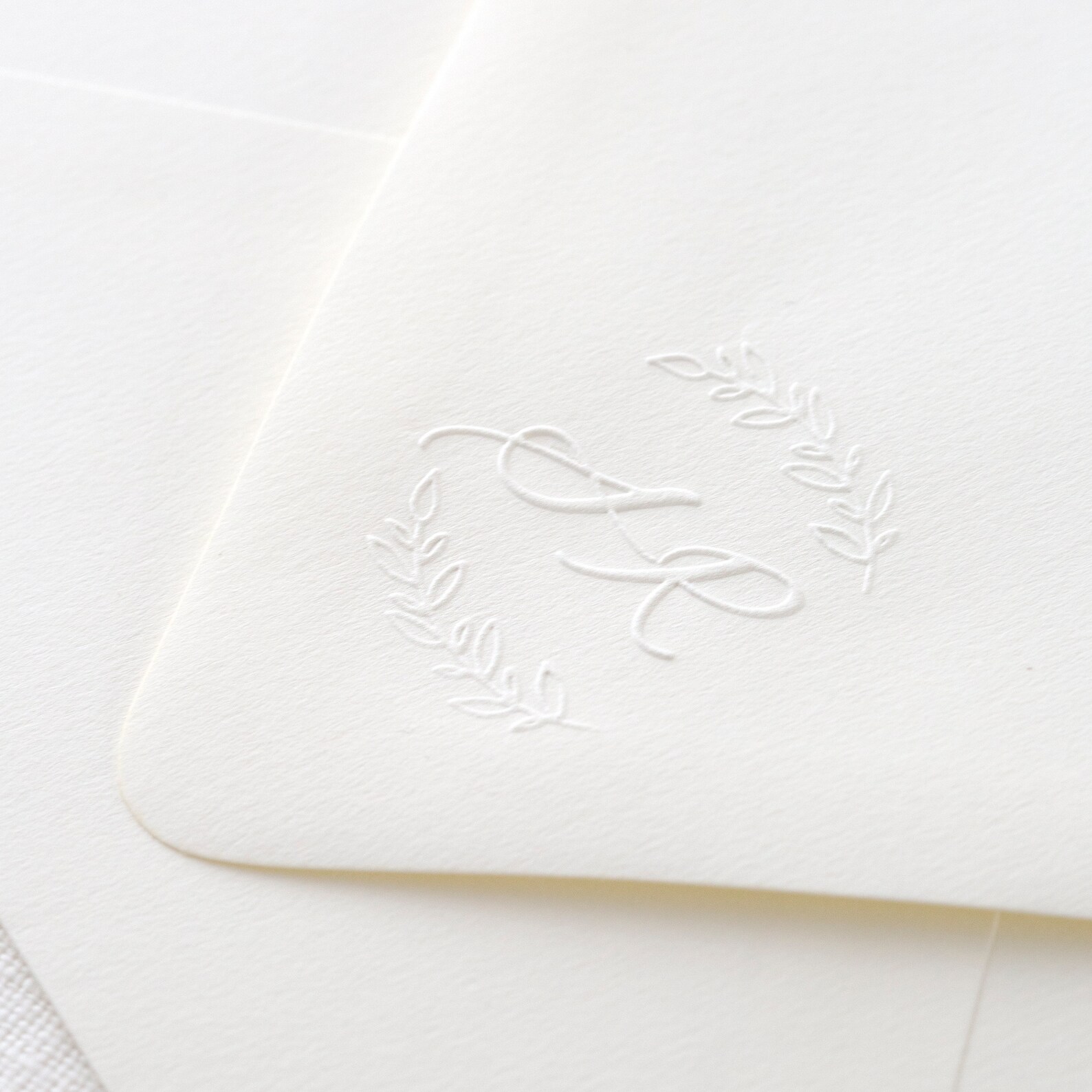 Laurel Monogram Embossing Stamp Custom Embossing Seal - Etsy