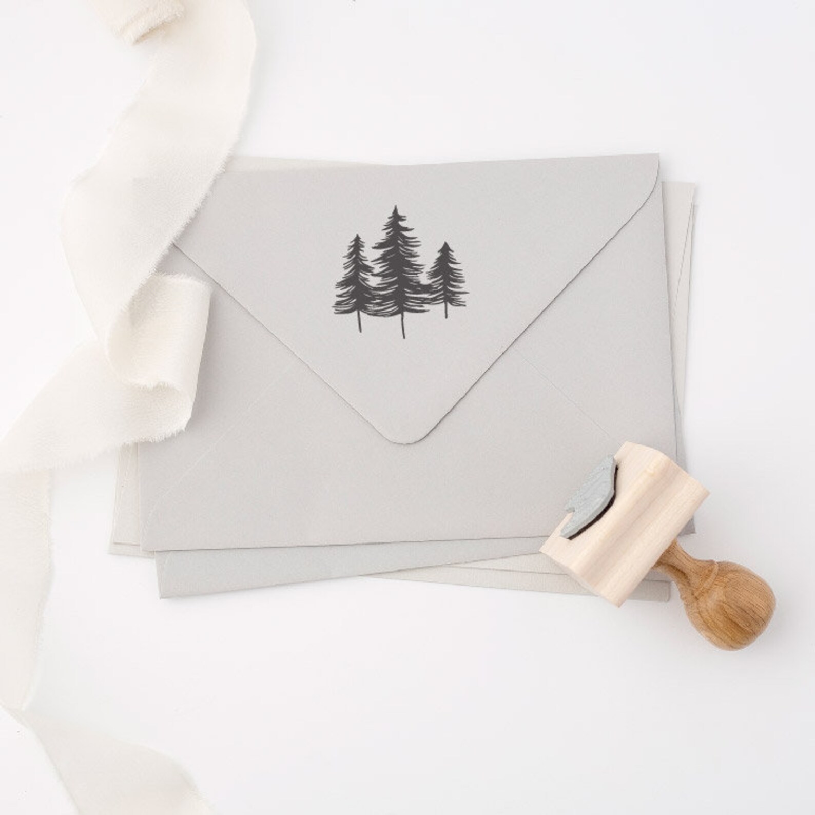 Fir Tree Botanical Stamp, Self Inking Stamp, Rubber Stamp, Rustic ...