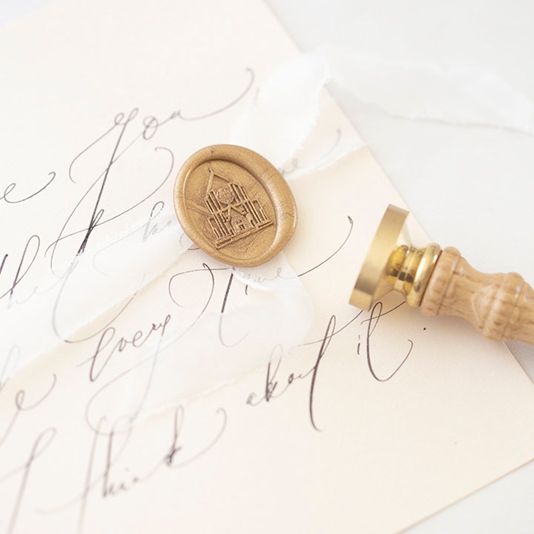 Church Wax Seal Stamp, Chapel Illustration Wax Seal Stamp, Envelope ...