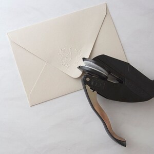 Initial Laurel Embosser Stamp Initial Embossing Seal | Etsy