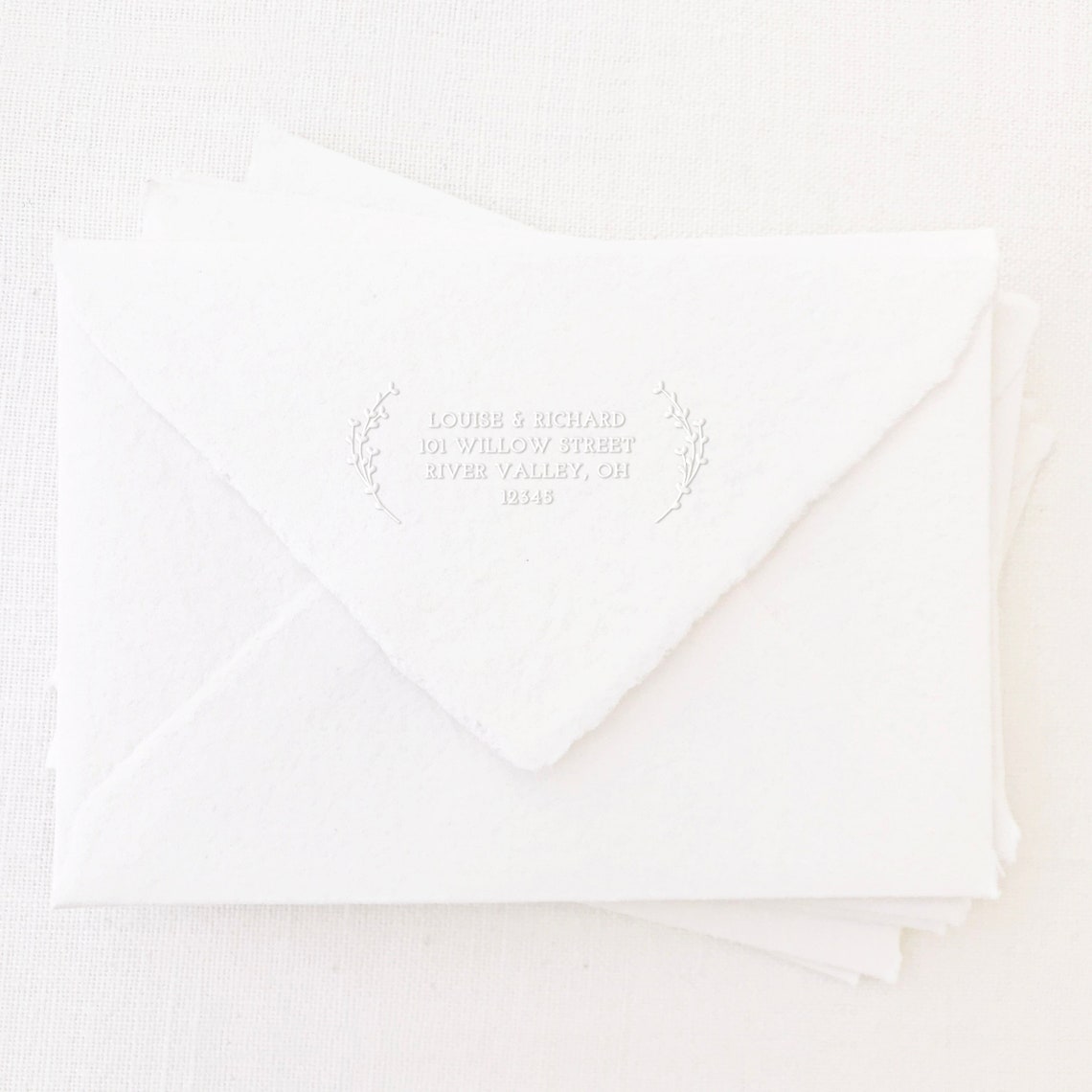 Wreath Address Embosser Seal Return Address Embossing Stamp | Etsy