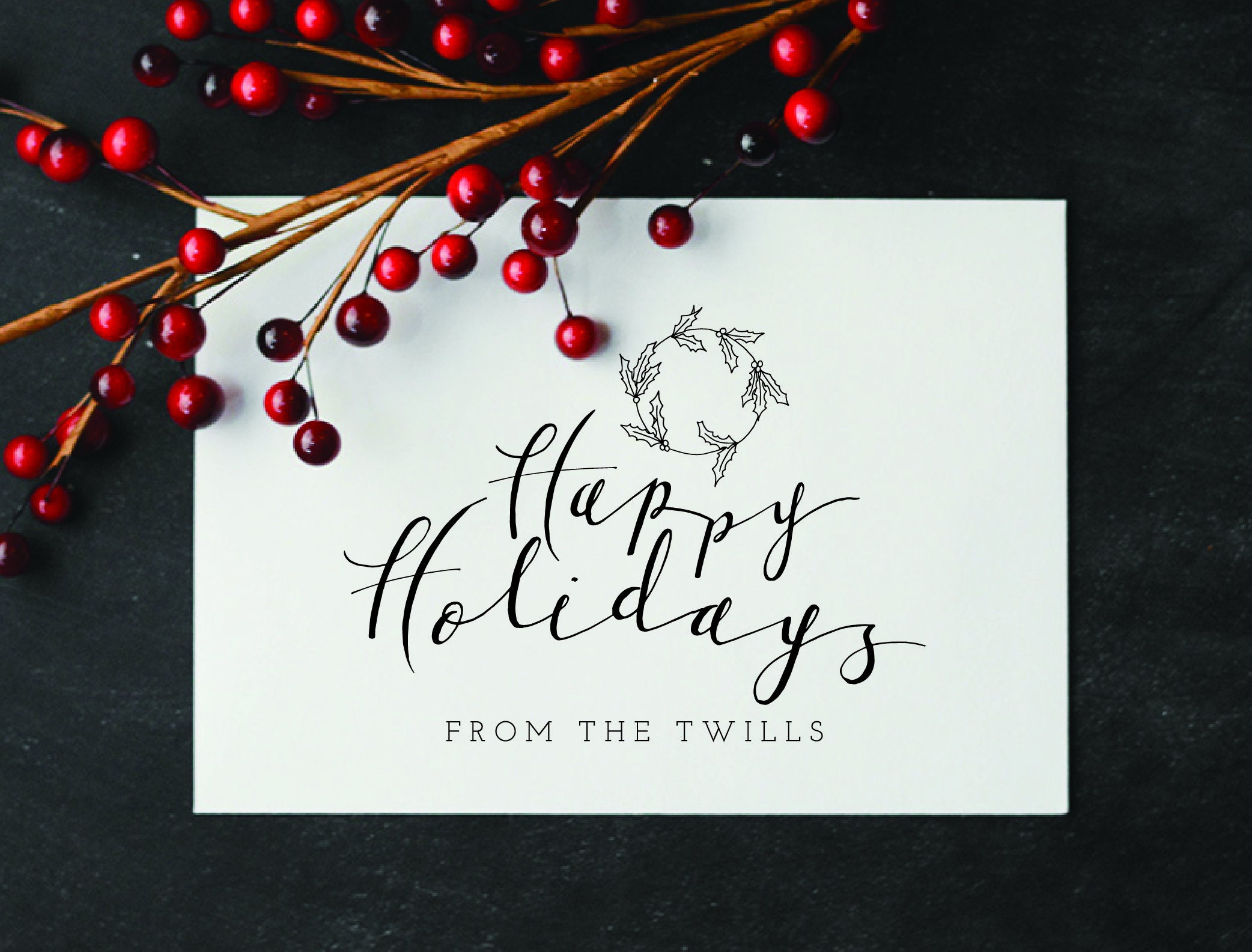 Happy Holidays From Stamp, Hand Lettered Gift Tag Stamp, Rubber Stamp ...